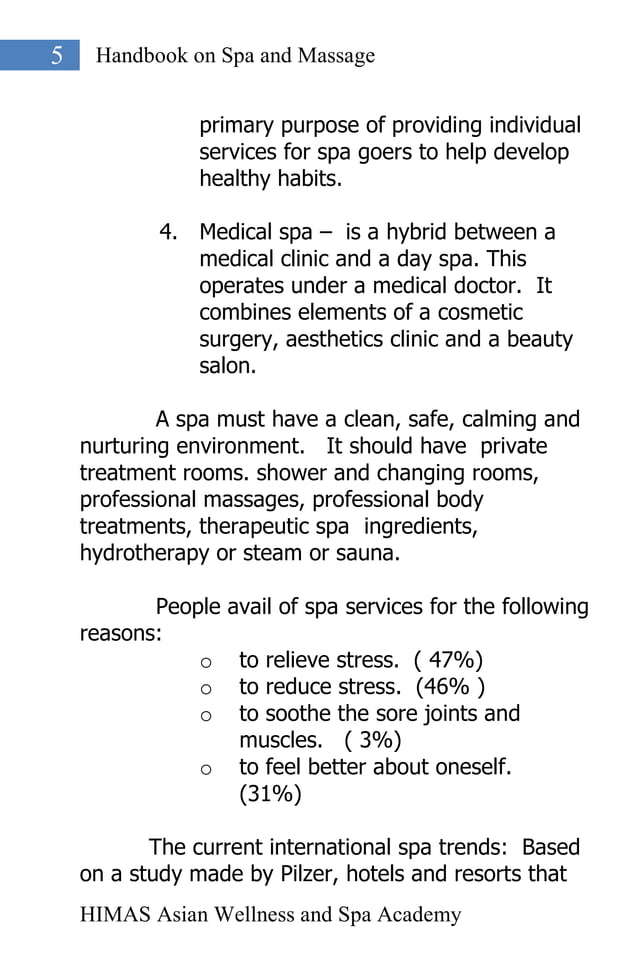Handbook on Spa and Massage | PDF