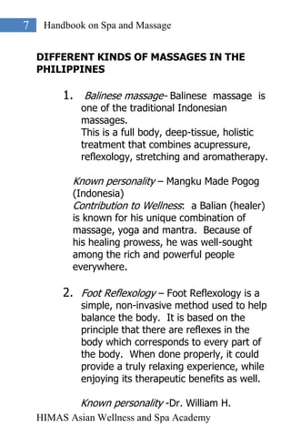 Handbook on Spa and Massage | PDF