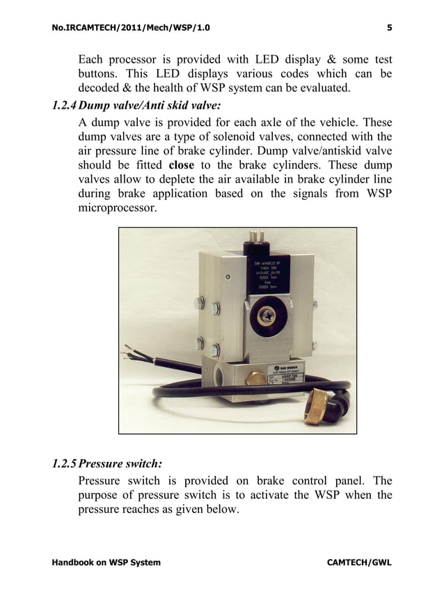 Handbook on wheel slide protection device (wsp) | PDF | Computer ...