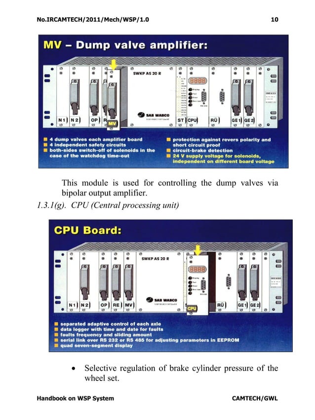 Handbook on wheel slide protection device (wsp) | PDF | Computer ...
