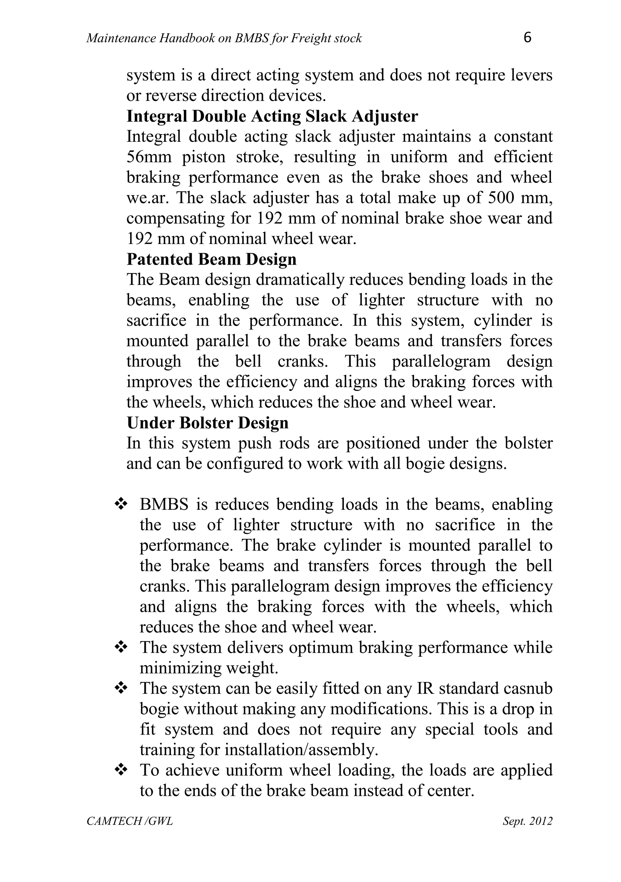 Handbook on bogie mounted brake system on freight stock | PDF