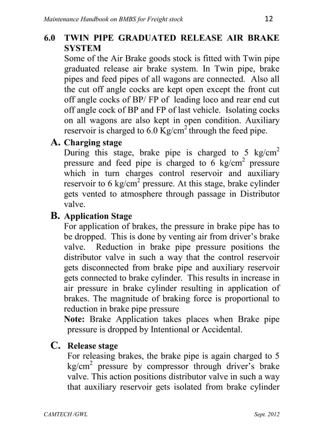 Handbook on bogie mounted brake system on freight stock | PDF ...
