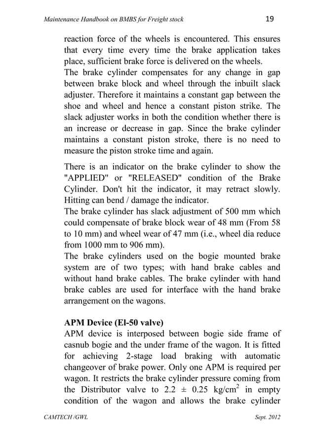 Handbook on bogie mounted brake system on freight stock | PDF ...