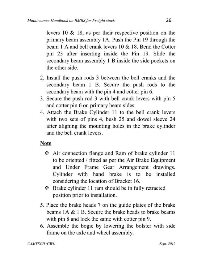 Handbook on bogie mounted brake system on freight stock | PDF ...