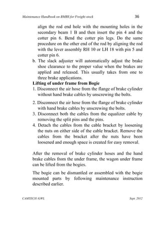 Handbook on bogie mounted brake system on freight stock | PDF