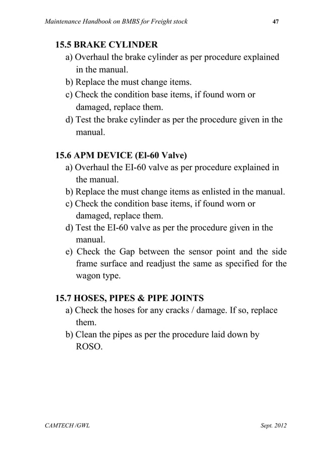 Handbook on bogie mounted brake system on freight stock | PDF ...