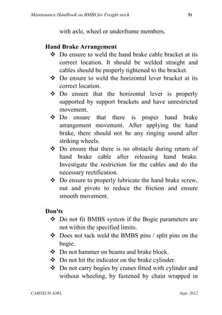 Handbook on bogie mounted brake system on freight stock | PDF