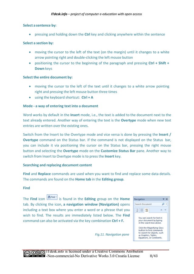 Handbook word processing_microsoft_word_2010 | PDF
