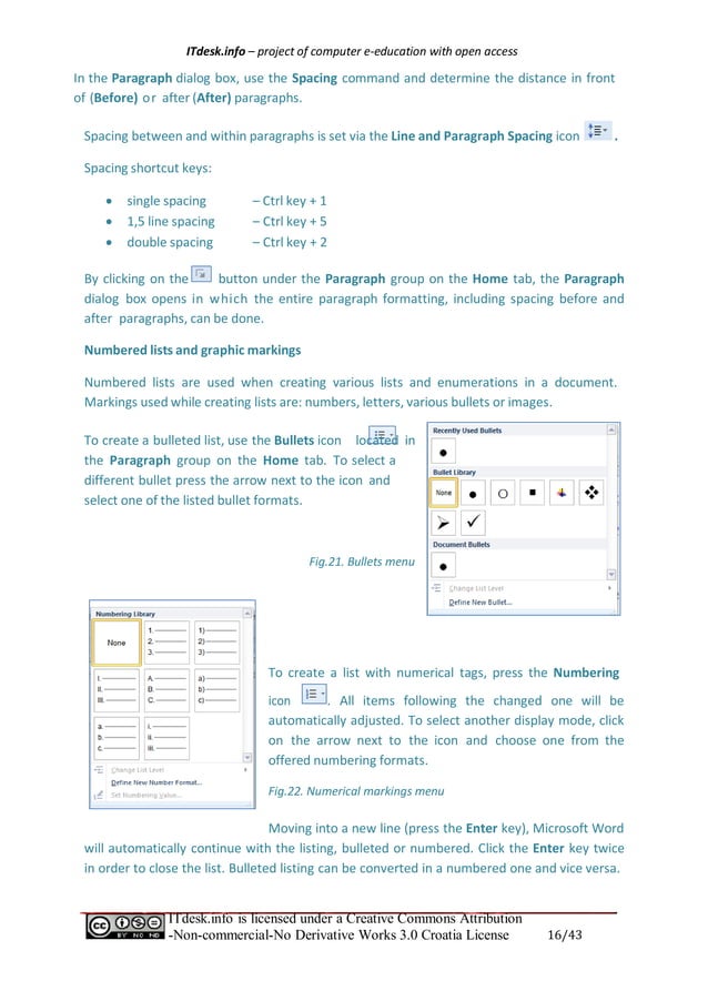 Handbook word processing_microsoft_word_2010 | PDF