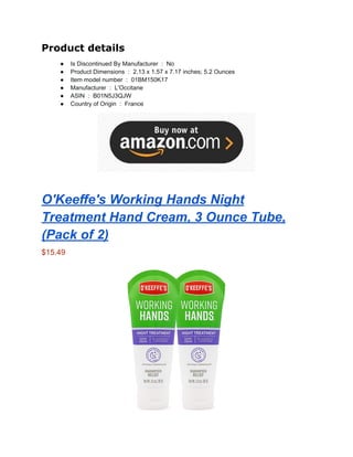 Hand cream and lotion | PDF
