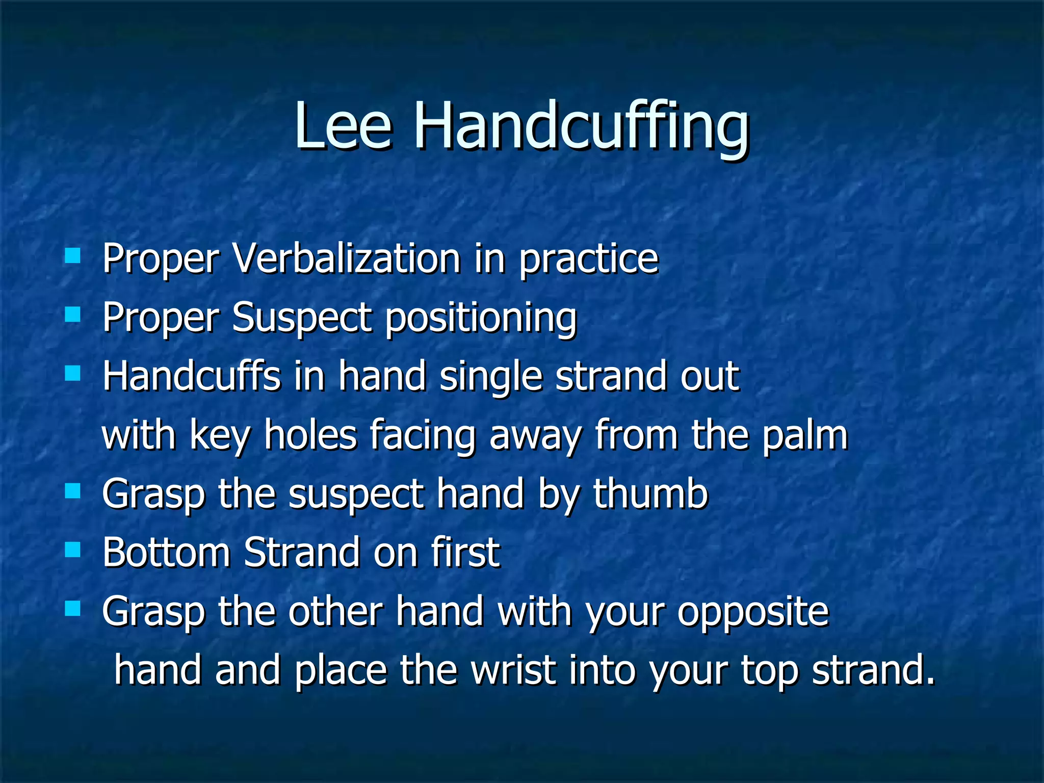 Handcuffing 07 09 | PPT