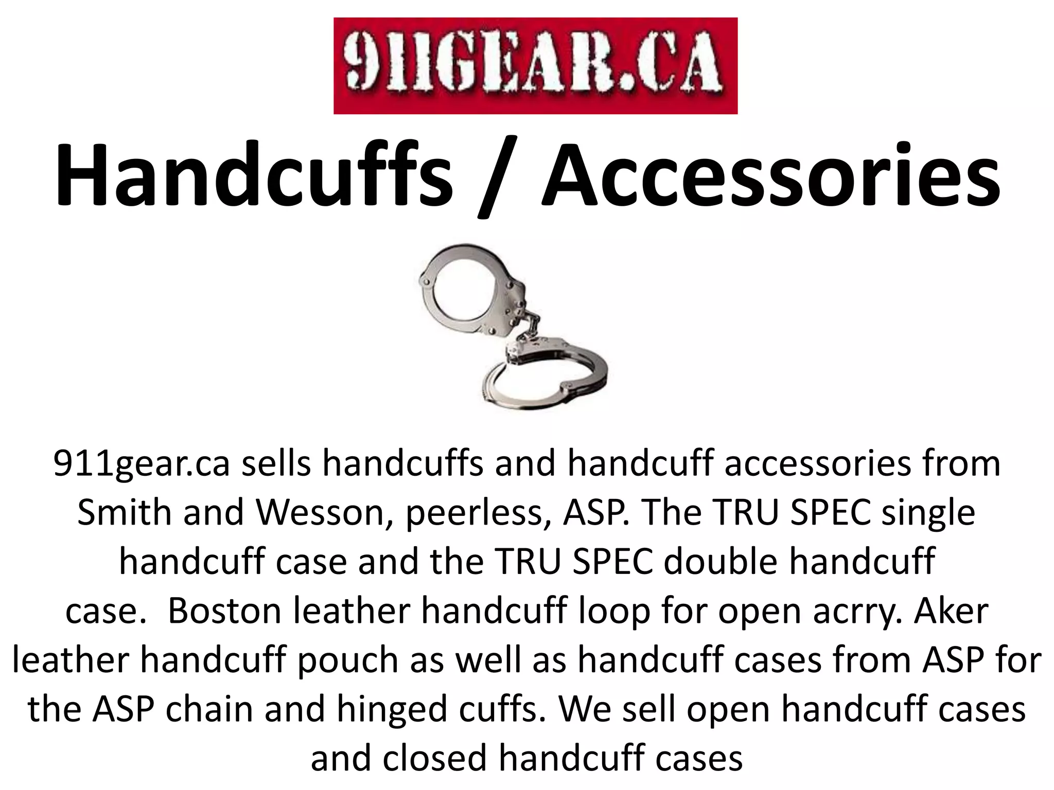 Handcuff Key And Accessories in Canada | PPTX