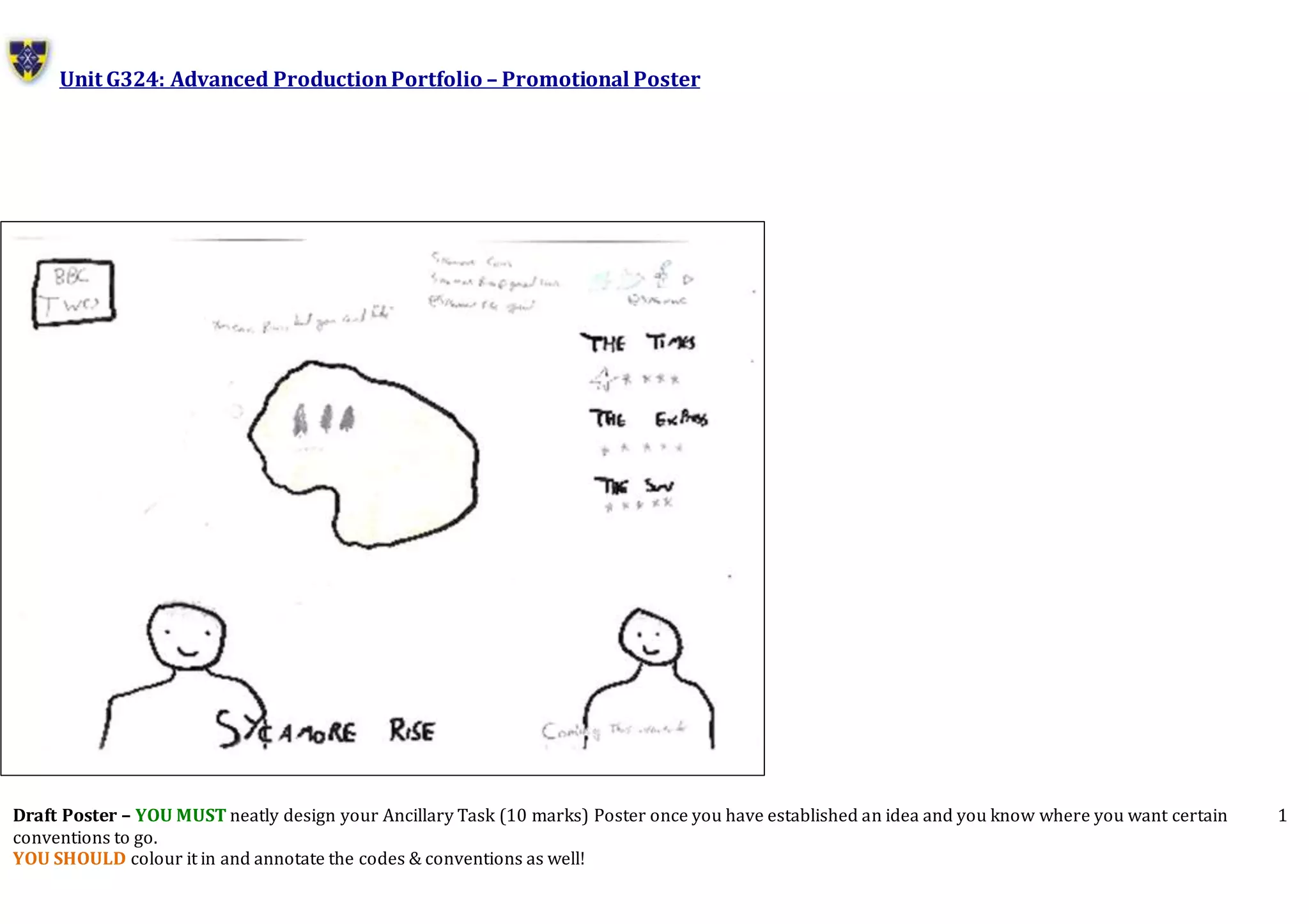 Hand Drawn Draft of Poster | PPT