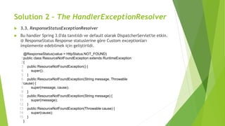 Spring uygulamaların exception handling yönetimi | PPT