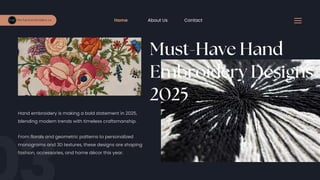 Hand Embroidery Designs Everyone Will Be Wearing in 2025 | PDF