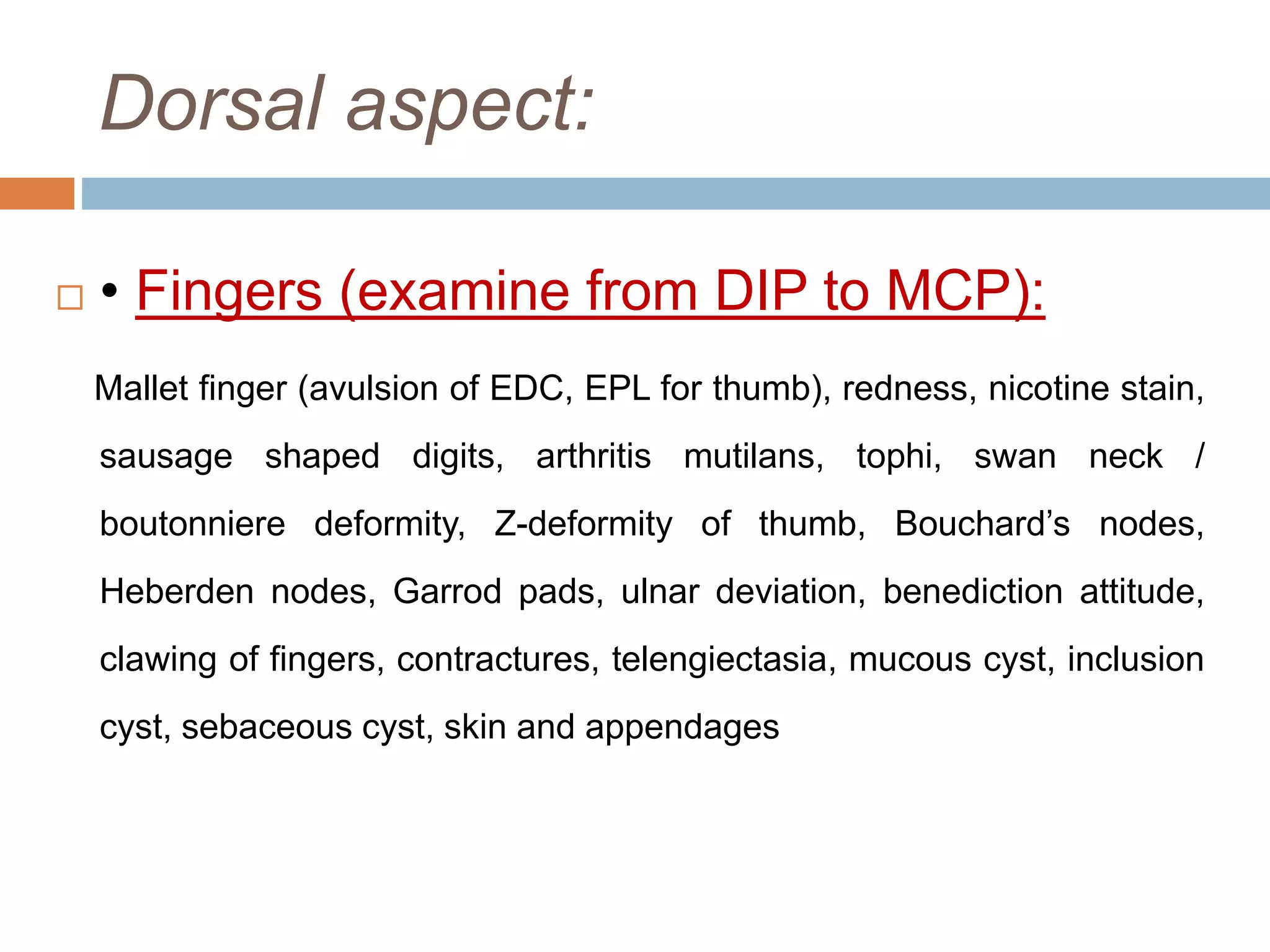 Examination of Hand | PPTX
