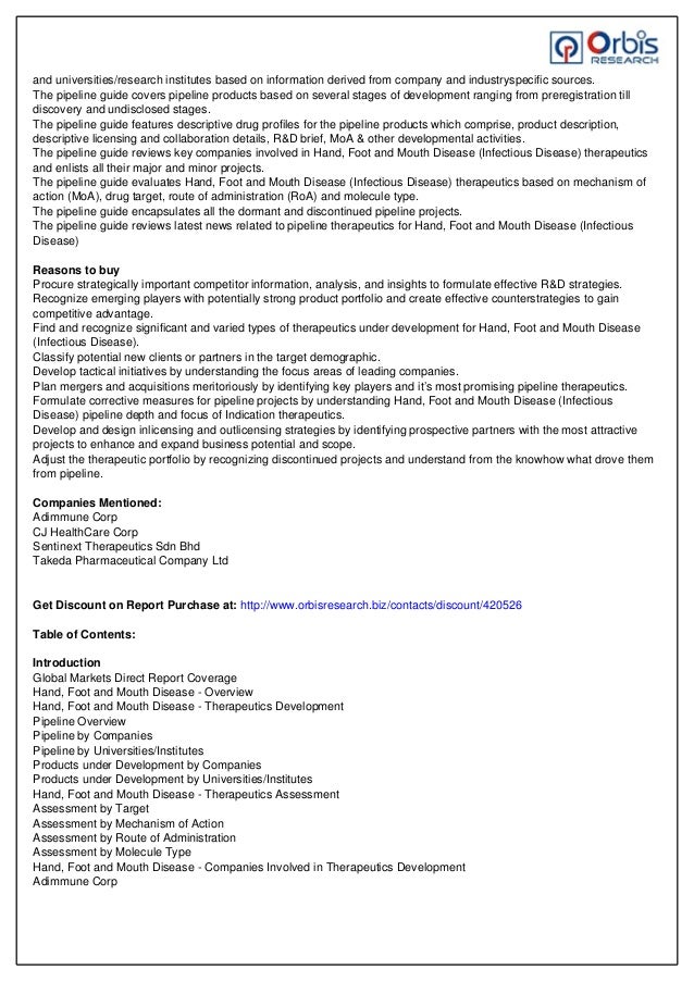 Hand, foot and mouth diseaseHand, Foot And Mouth Disease Pipeline H2