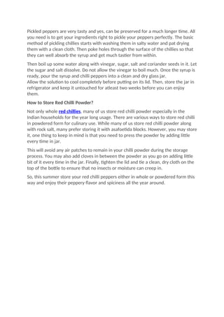 Handful Tips to Store Your Red Chilli for Longer Use.ppt