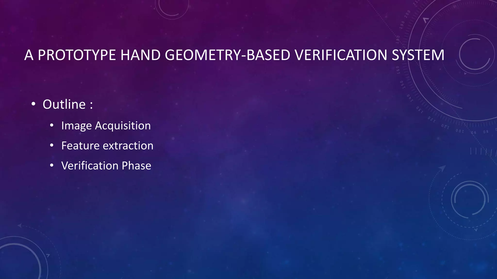 Hand geometry recognition | PPTX