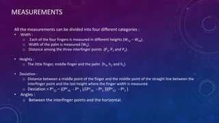 Hand geometry recognition | PPTX