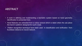 Hand geometry recognition | PPT