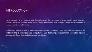 Hand geometry recognition | PPT