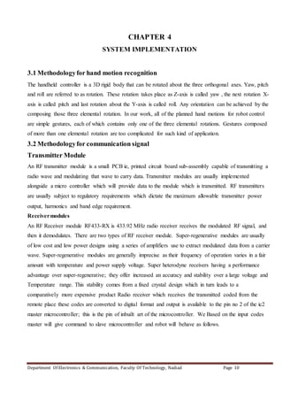 Hand gesture controlled robot | DOCX