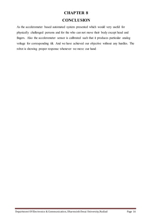 Hand gesture controlled robot | DOCX | Robotics | Technology & Computing