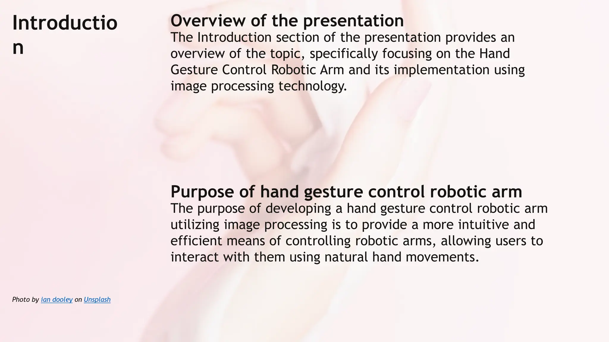 Hand Gesture Control Robotic Arm using image processing.pptx