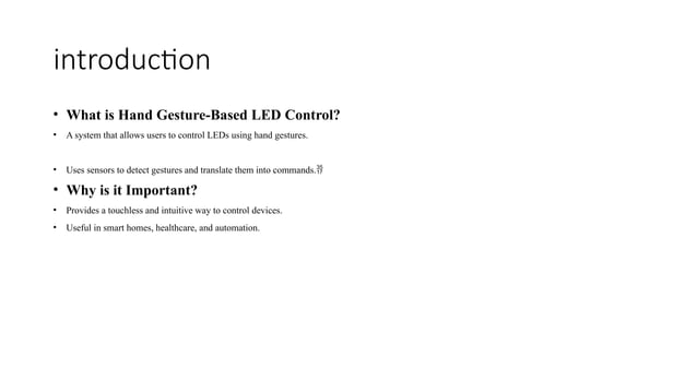handgesture leds control by mems sensor and arduino uno | PPTX