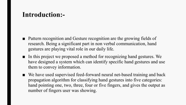 Hand gesture recognition | PPTX