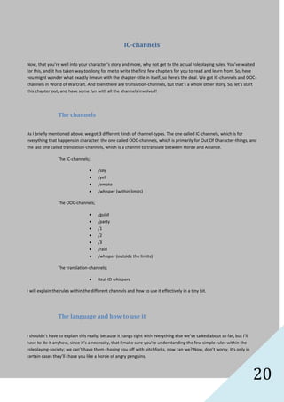 Roleplaying Handguide for WoW | DOCX