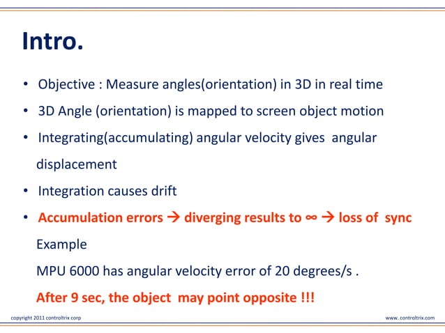 Handheld device motion tracking using MEMS gyros and accelerometer | PPTX | Auto Navigation ...