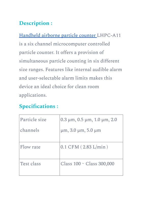 Handheld Airborne Particle Counter | PDF