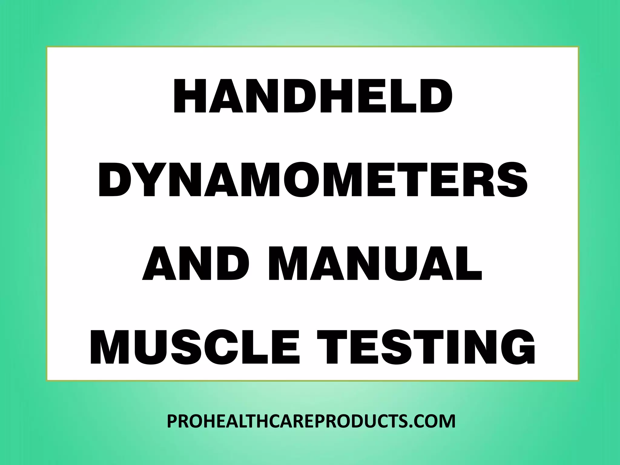 Handheld Dynamometers And Manual Muscle Testing | PDF