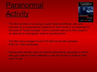 Handheld horror films | PPT