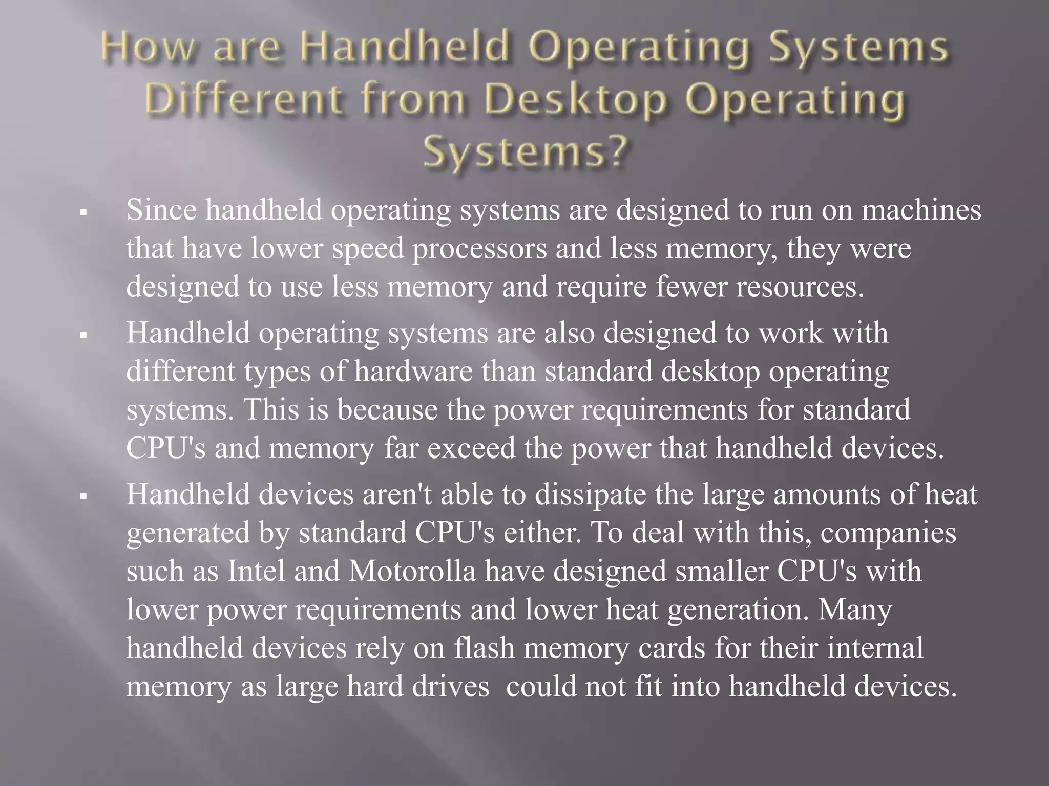 Handheld operting system | PPTX