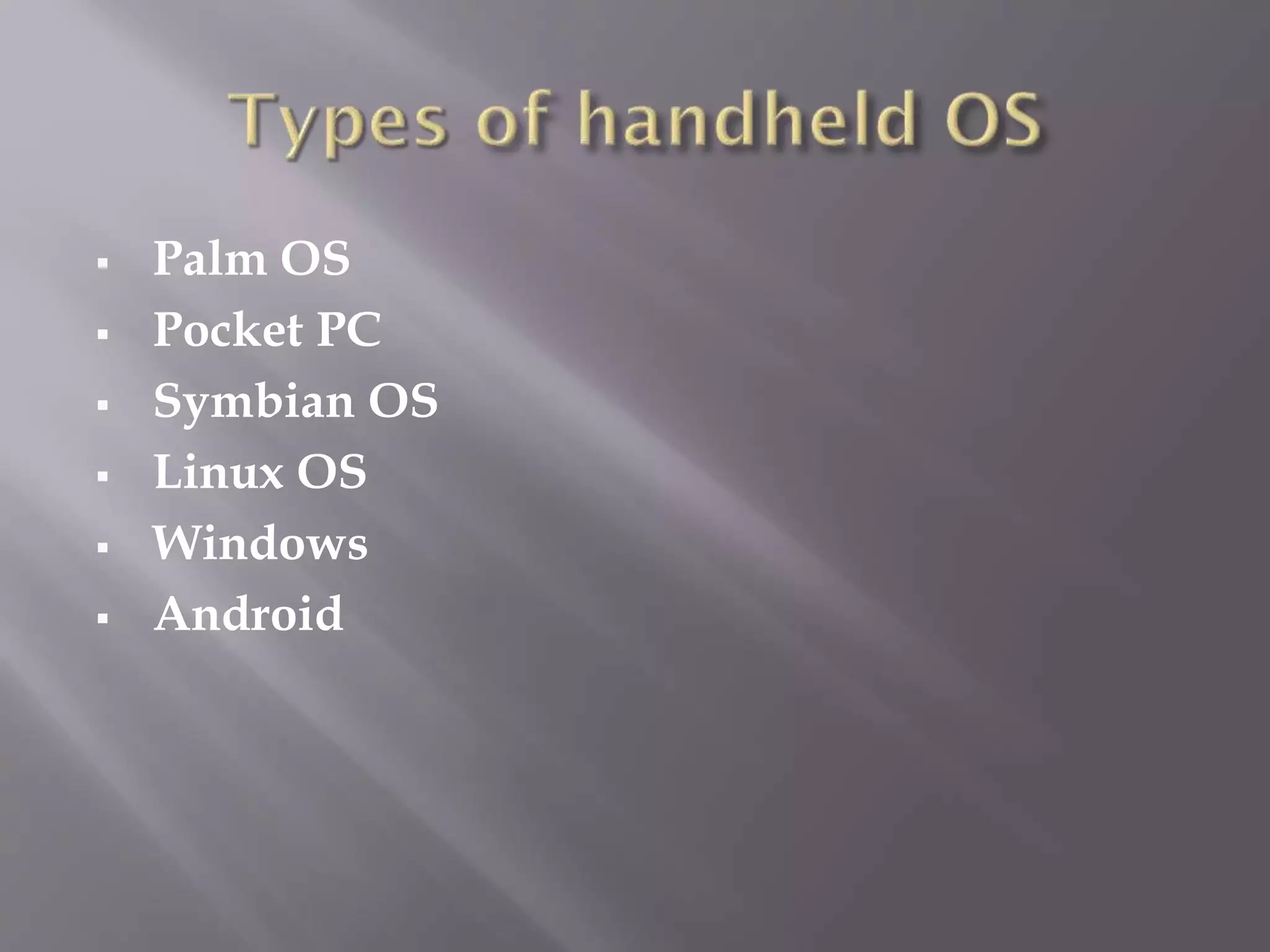 Handheld operting system | PPTX