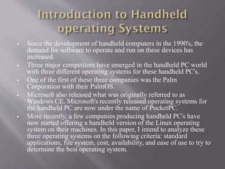 Handheld operting system | PPTX