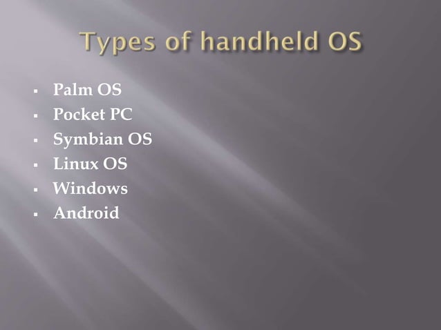 Handheld Operting System Pptx Operating Systems Computer Software And Applications
