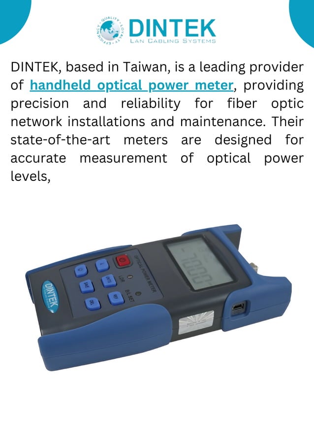 Handheld Optical Power Meter in the Taiwan | PDF