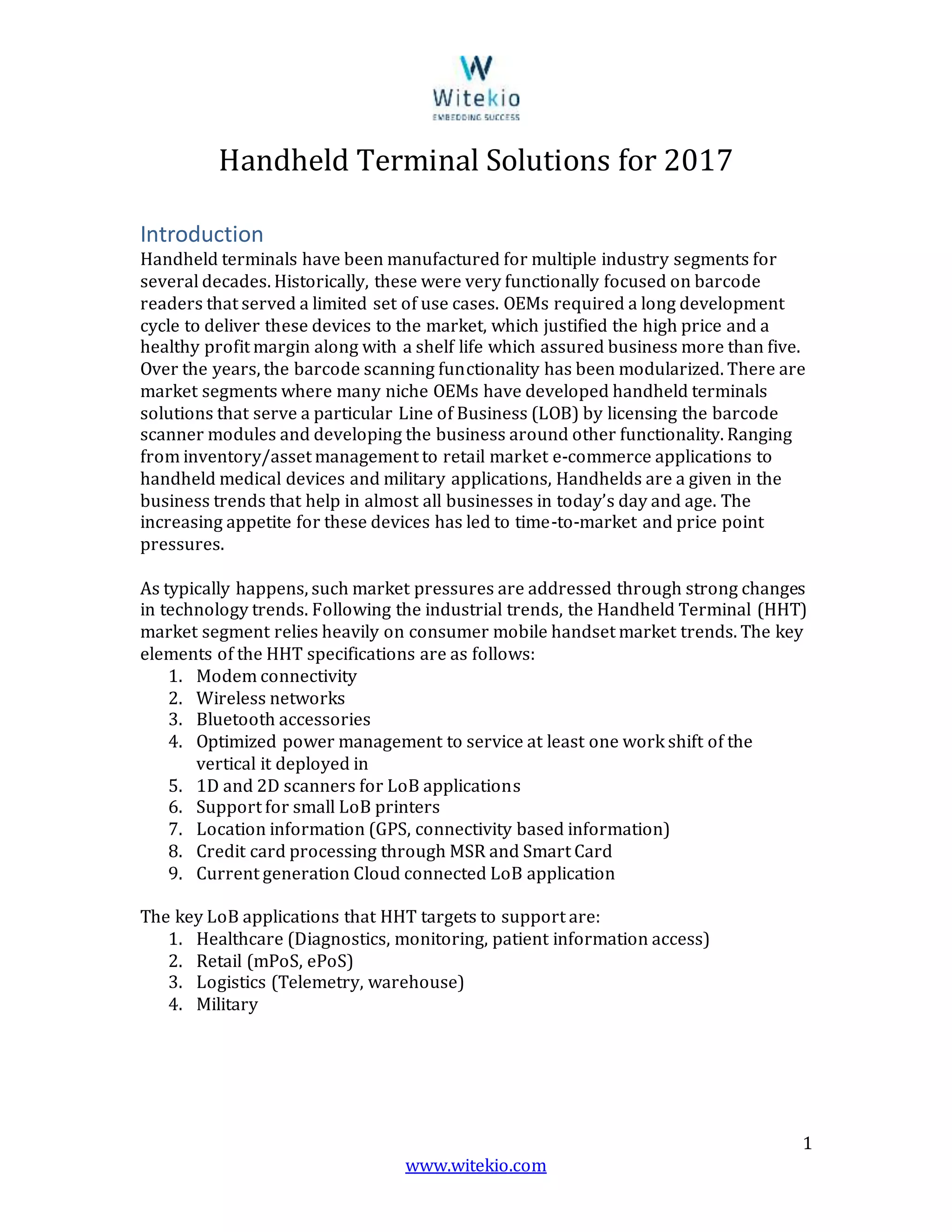 Handheld terminal solutions for 2017 | DOCX