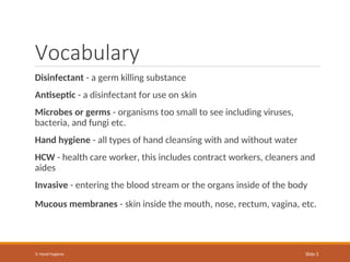 Hand hygiene technique among caregivers and students | PPT