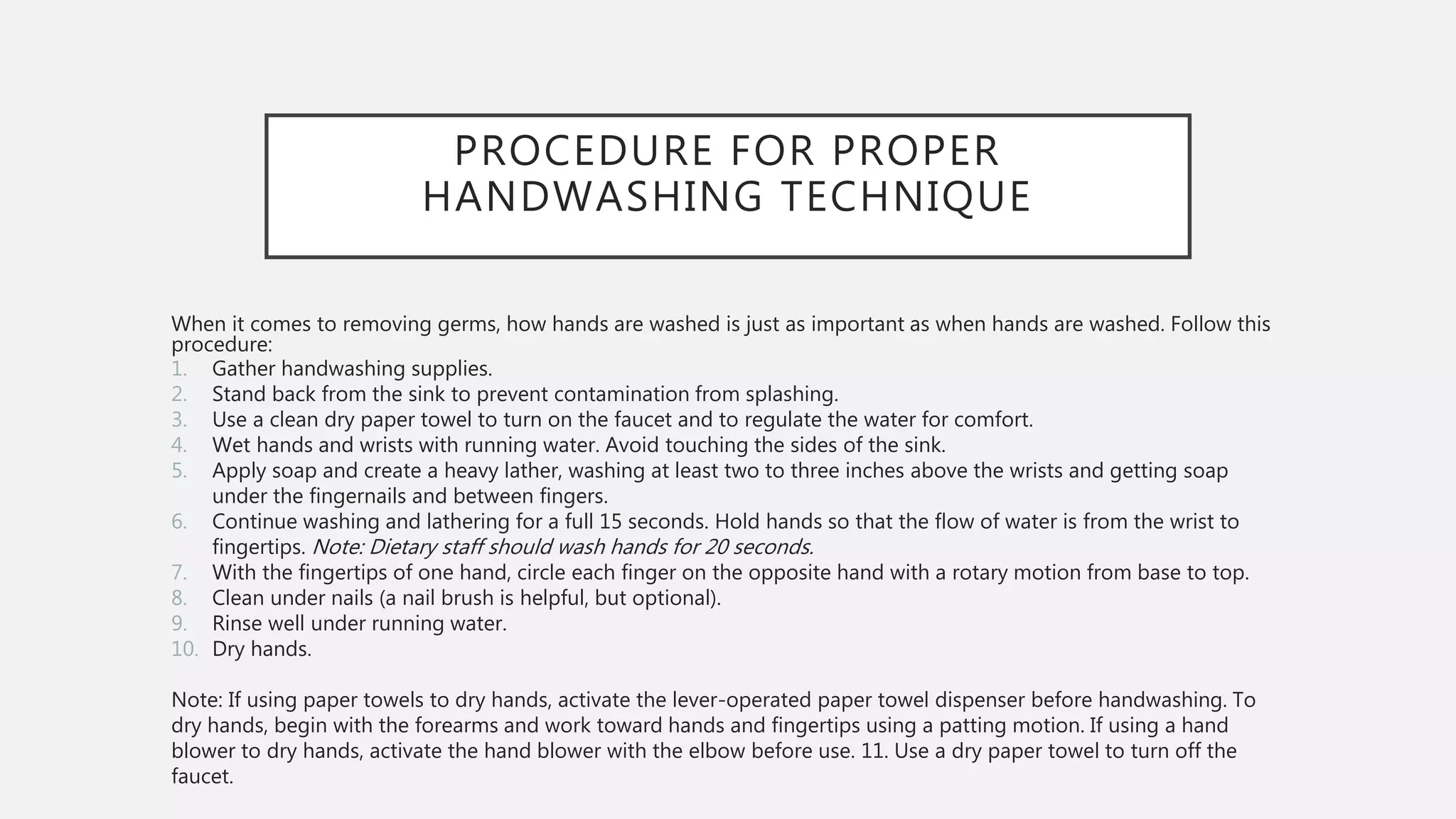 Hand hygiene training | PPTX