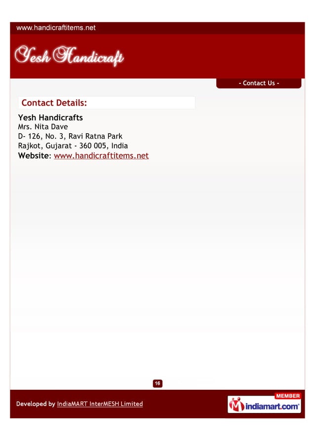 Yesh Handicrafts, Rajkot, Indian Handicraft | PDF