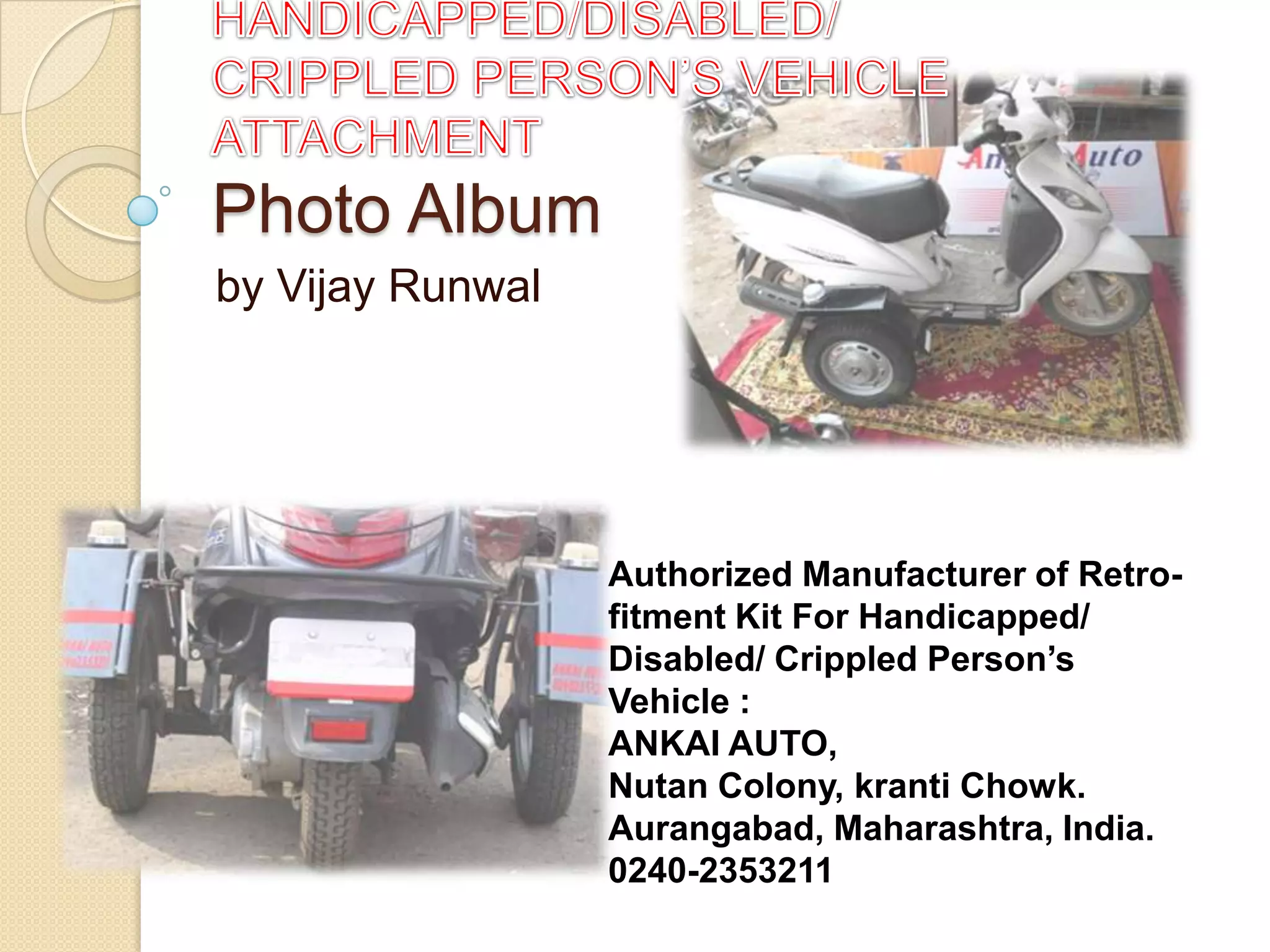 Handicappd person’s vehicle | PPTX