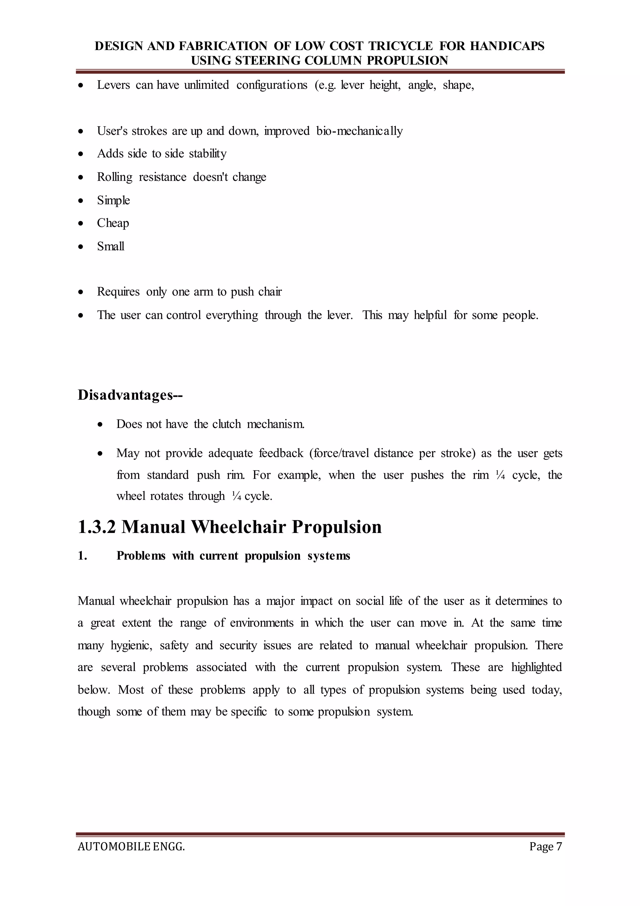 Handicapped steering cycle project report.doc