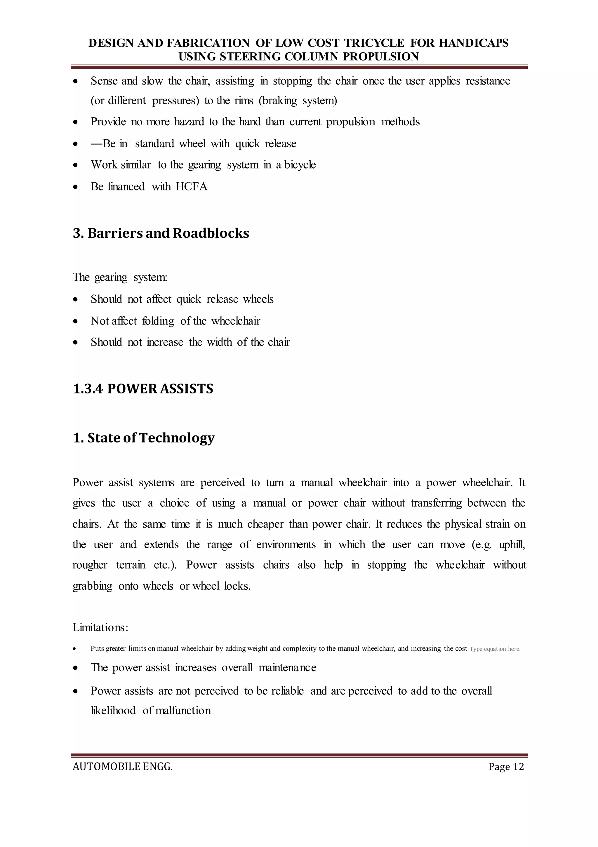 Handicapped steering cycle project report.doc