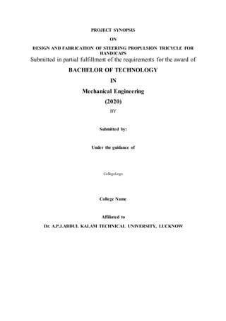 Handicapped steering cycle project report.doc