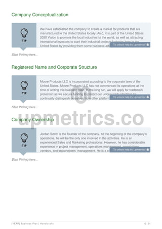 Handicraft Business Plan Example | PDF